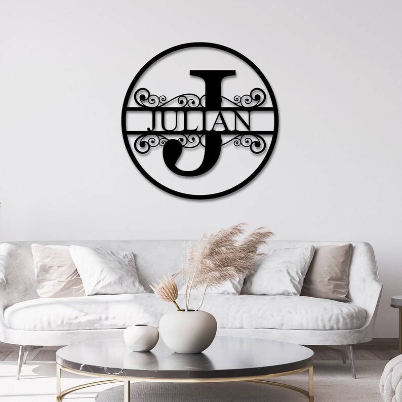 Custom Metal Monogram Sign Personalized Home Decor, Wedding Gift ...