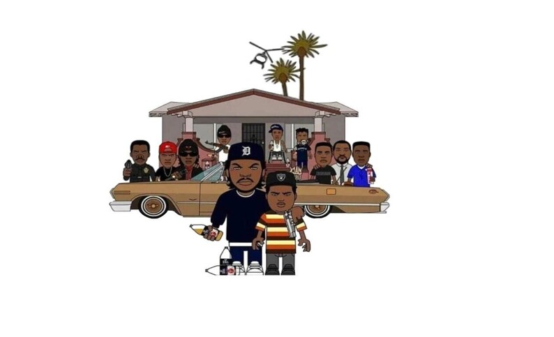 Boyz N the Hood, Cartoon Image of Characters From Movie, 90's Hip Hop ...