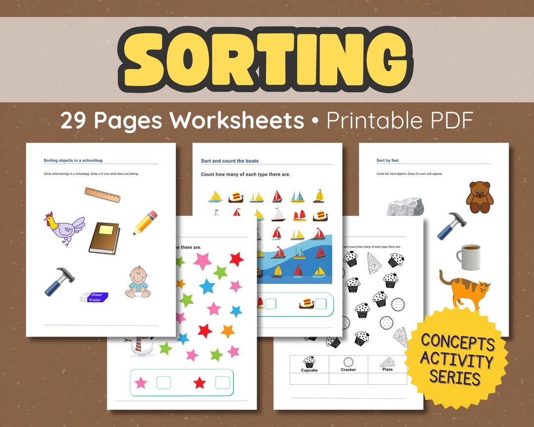 Sorting Worksheets for Preschool & Kindergarten | Sort by Properties ...