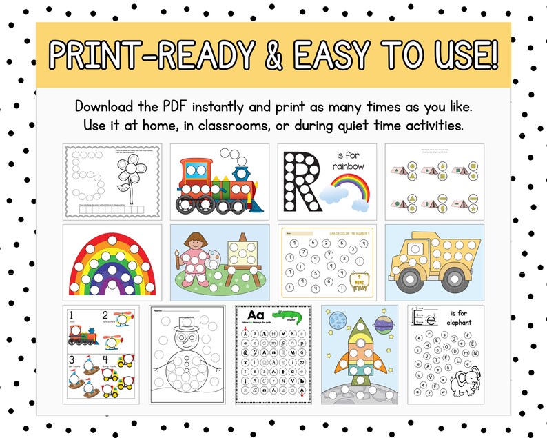 2000+ Do-a-dot Worksheets | Dot Marker Learning Pack for Preschool, Pre ...