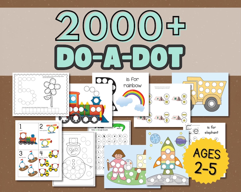 2000+ Do-a-dot Worksheets | Dot Marker Learning Pack for Preschool, Pre ...