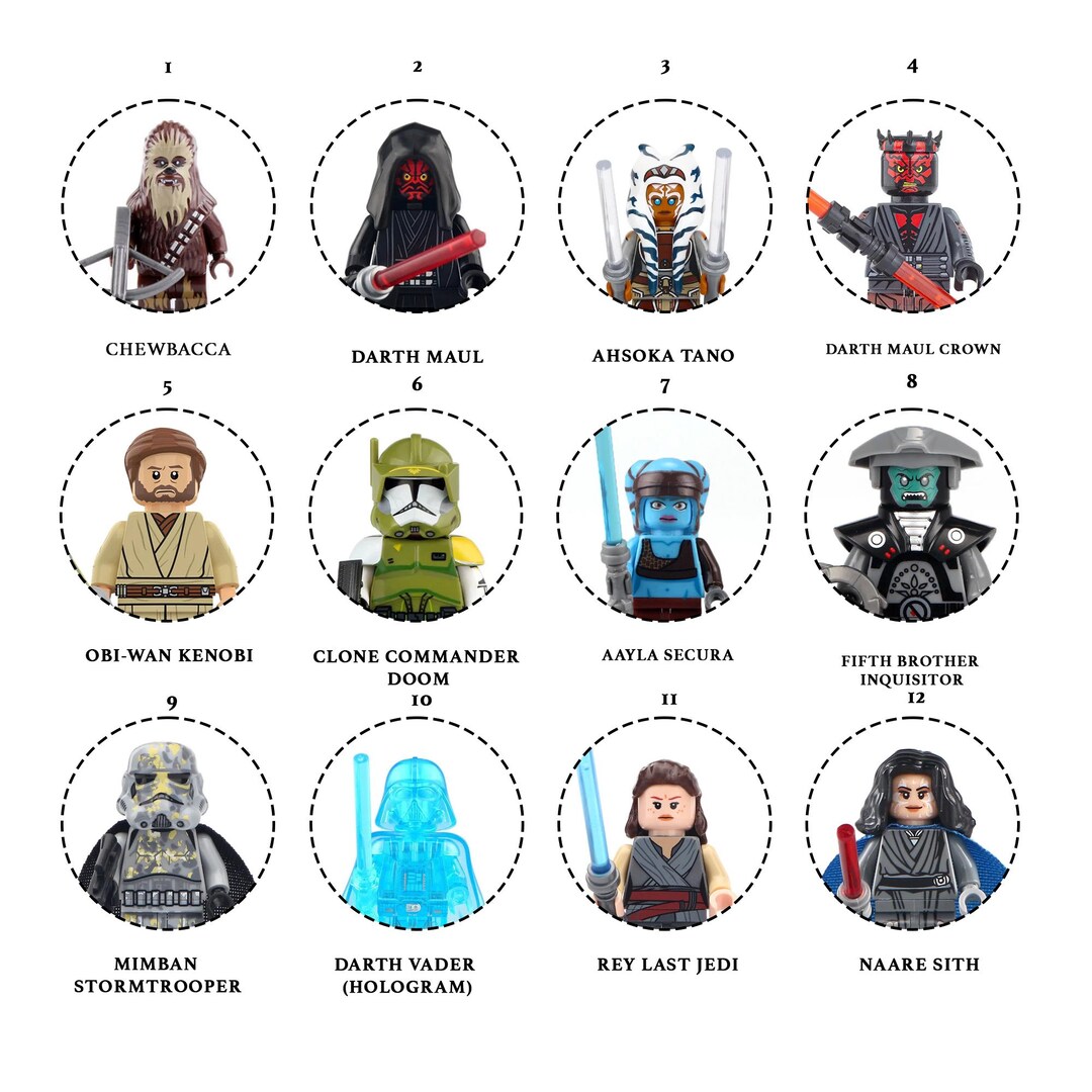 Star Wars Custom Minifigures Darth Vader, Count Duko, Captain Rex ...