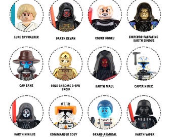 Star Wars Custom Minifigures Darth Vader, Count Duko, Captain Rex ...