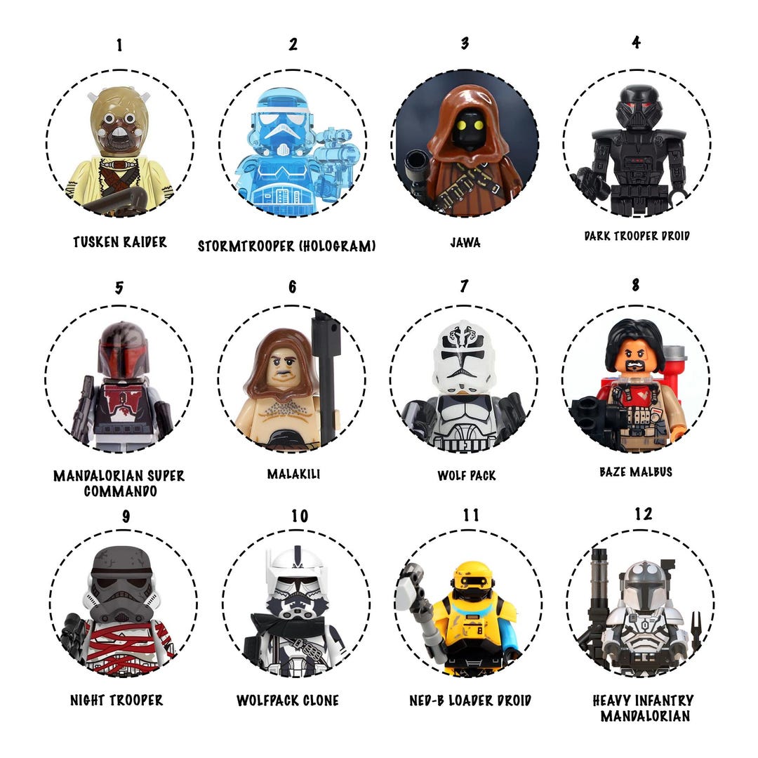 Star Wars Custom Minifigures Darth Vader, Count Duko, Captain Rex ...