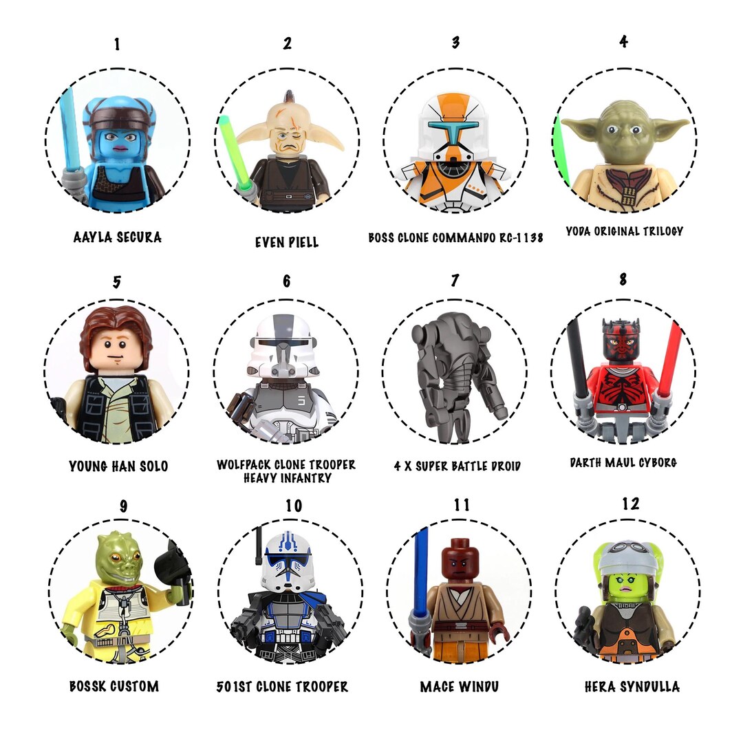 Star Wars Custom Minifigures Darth Vader, Count Duko, Captain Rex ...