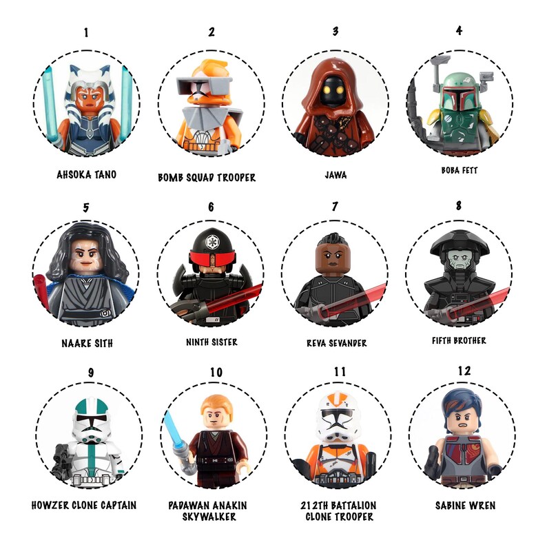 Star Wars Custom Minifigures Darth Vader, Count Duko, Captain Rex ...