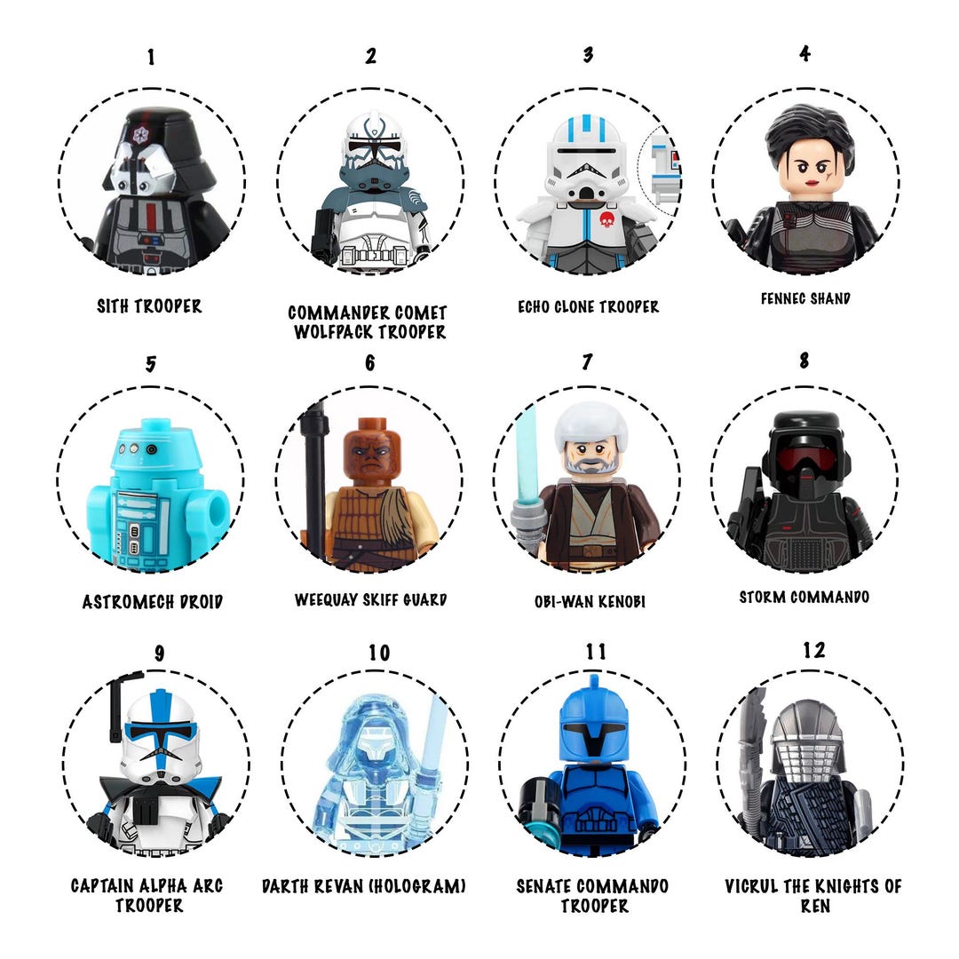 Star Wars Custom Minifigures Darth Vader, Count Duko, Captain Rex ...