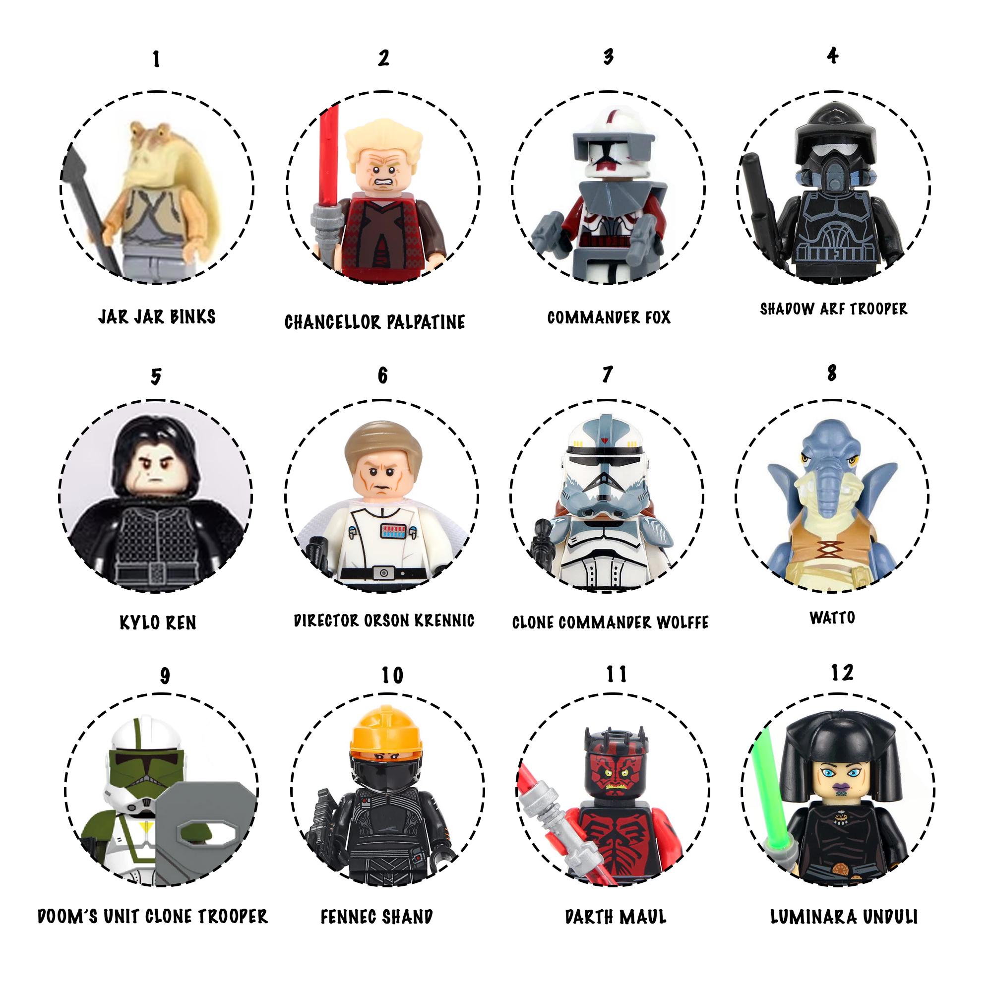 Star Wars Custom Minifigures Darth Vader, Count Duko, Captain Rex ...