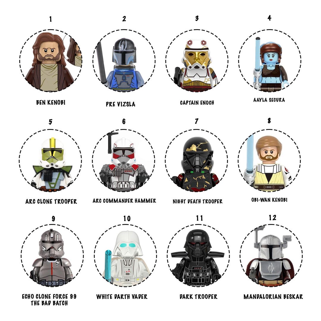 Star Wars Custom Minifigures Darth Vader, Count Duko, Captain Rex ...