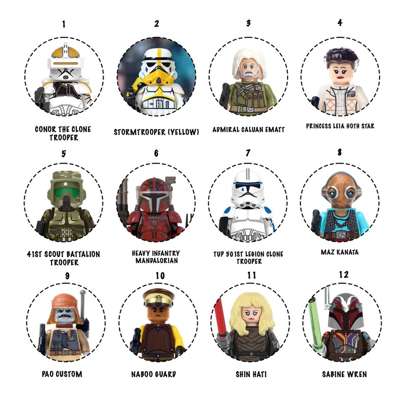 Star Wars Custom Minifigures Darth Vader, Count Duko, Captain Rex ...