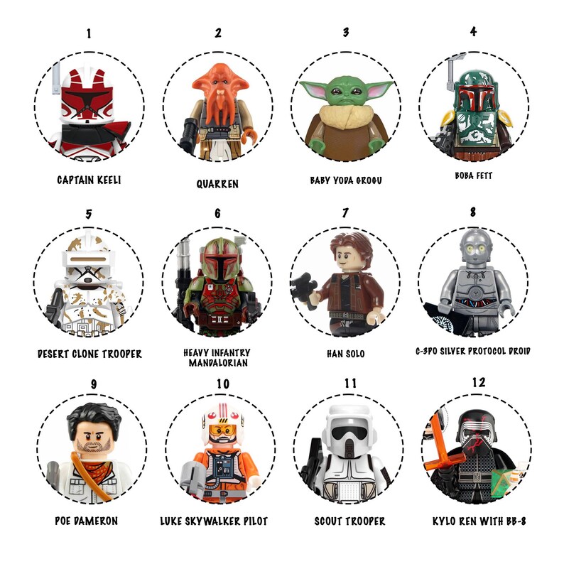 Star Wars Custom Minifigures Darth Vader, Count Duko, Captain Rex ...