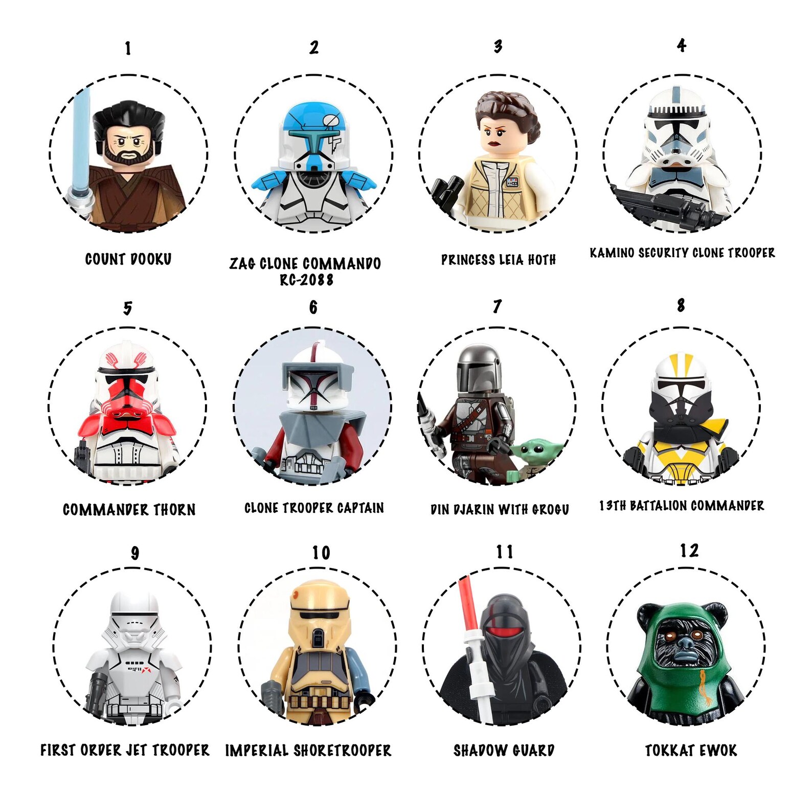 Star Wars Custom Minifigures Darth Vader, Count Duko, Captain Rex ...