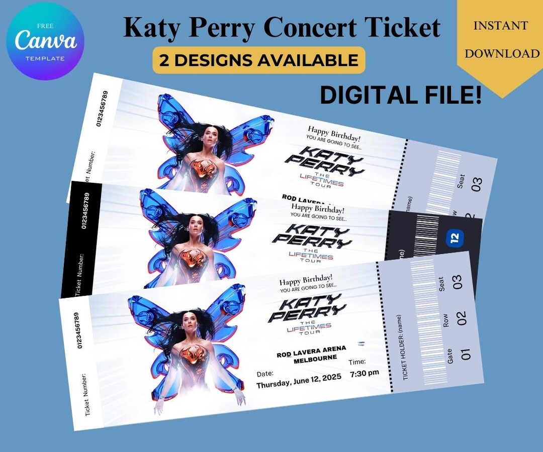Katy Perry the Lifetimes Tour Concert, Birthday Gift Idea, Custom and ...