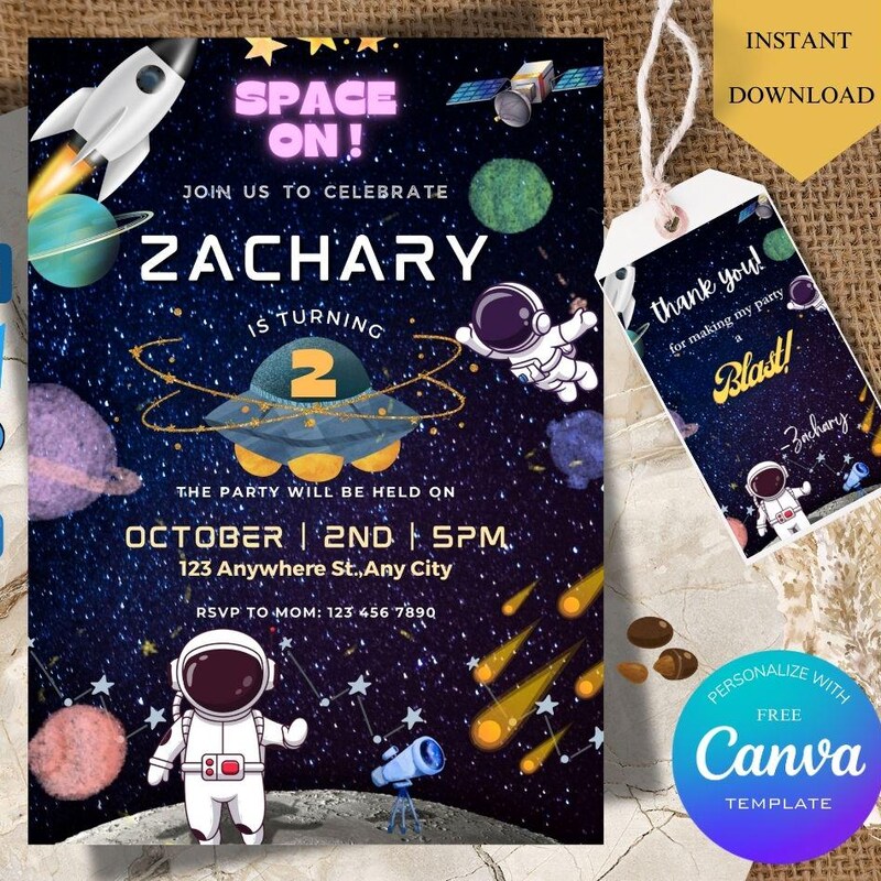 Planets Invitation - Etsy