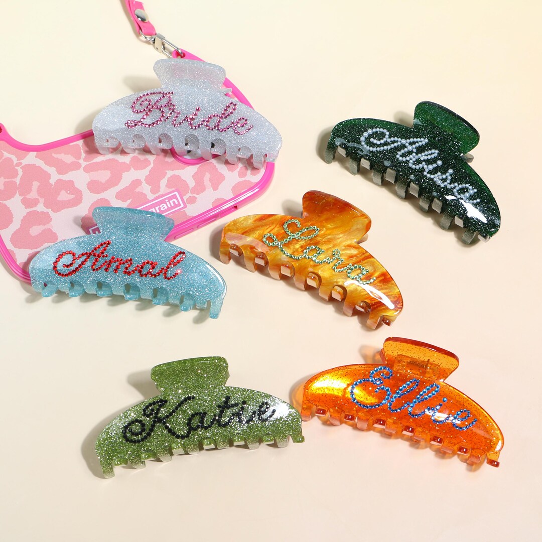 Personalized Name Claw Clips,hair Clips Personalized,bridesmaid Gift ...