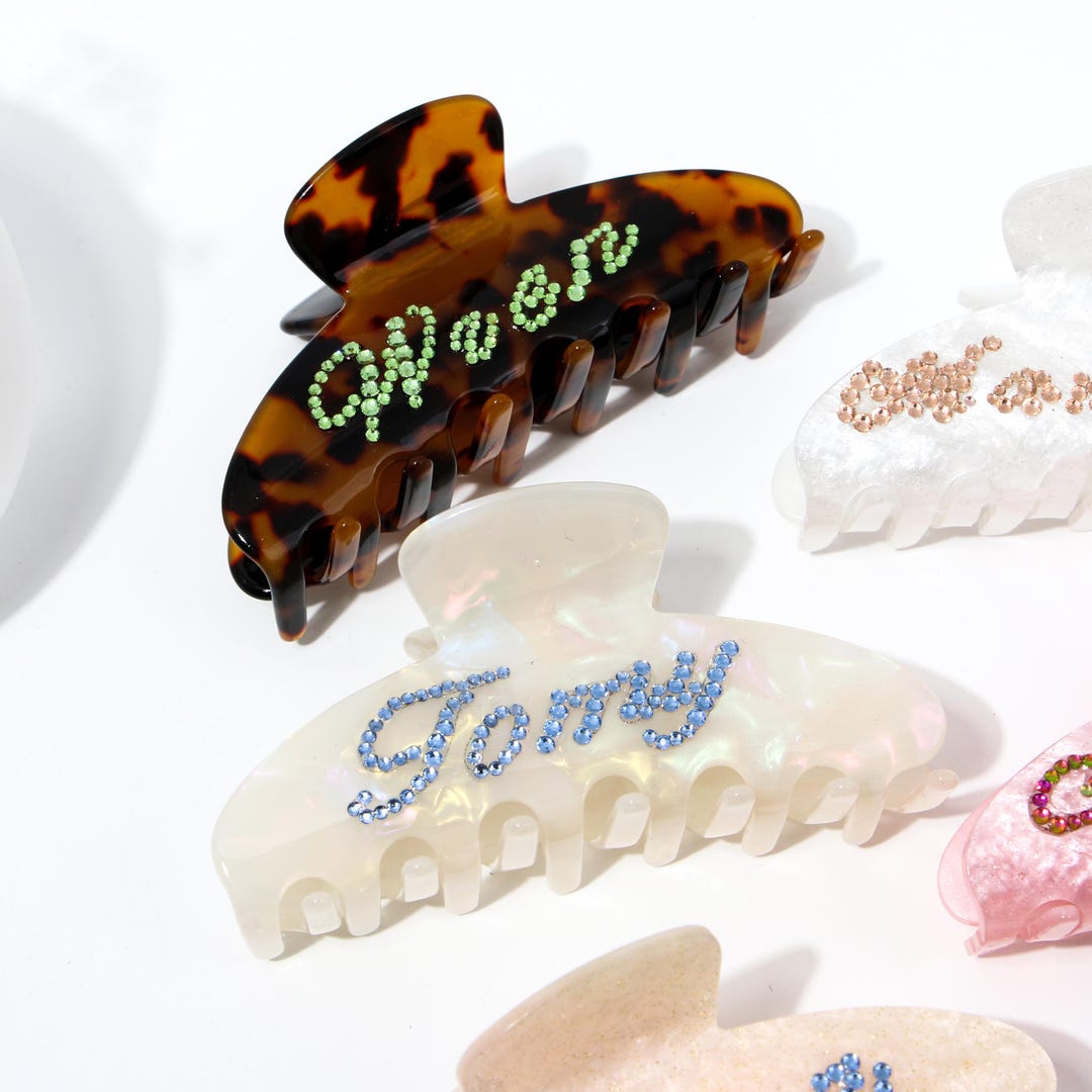 Personalized Rhinestone Claw Clip: Custom Name Hair Accessory - Etsy