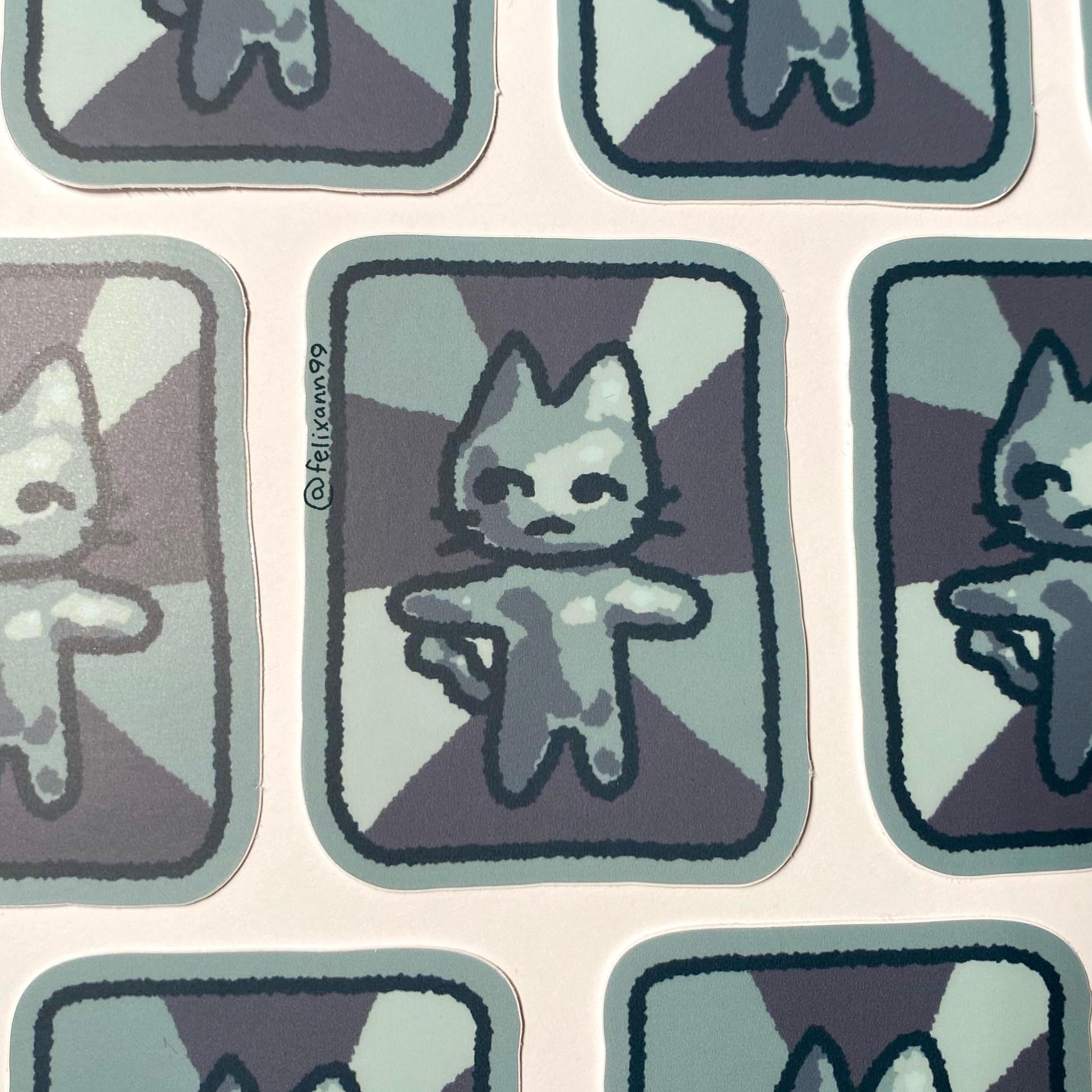 Video Game Cat Sticker: Waterproof, Hobonichi Deco, Water Bottle Decals ...