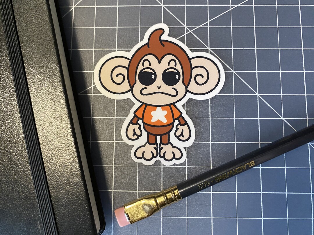 Cute Monkey Y2k Vinyl Sticker Water Bottle, Laptop Decal, Journal Decor ...