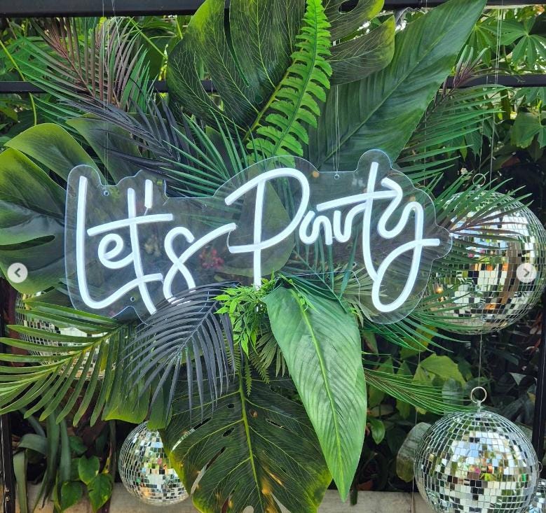 LET'S PARTY NEON Sign, Neon Bar Sign, Party Light Sign, Neon Party ...