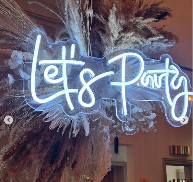 LET'S PARTY NEON Sign, Neon Bar Sign, Party Light Sign, Neon Party ...