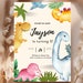 Kids Baby Editable Cute Watercolor Dinosaur Birthday Invitation Canva ...