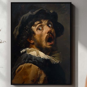 Dramatic Portrait Wall Art Historical Style Painting Expressive Face ...