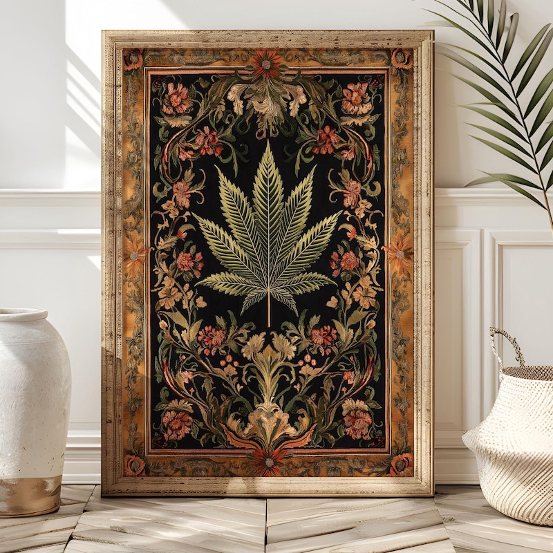 Marijuana Botanical Print - Etsy