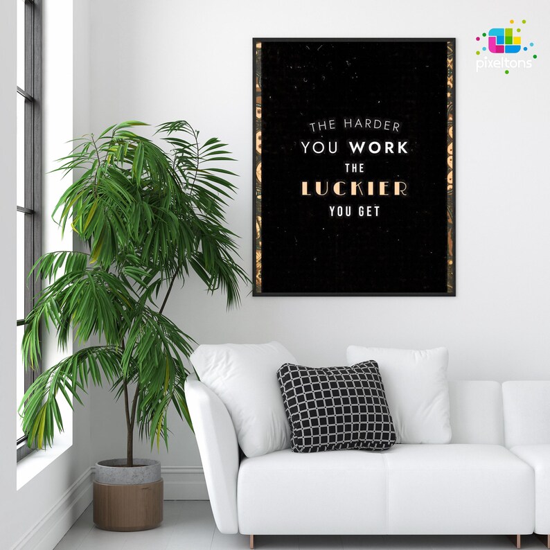 Motivational Quote Art Print: Work Ethic Typography (digital Download ...