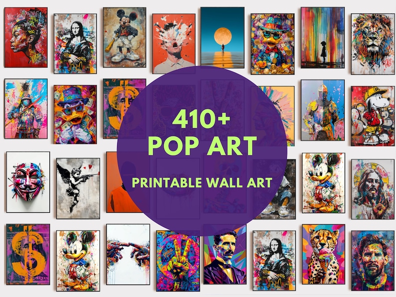 MEGA BUNDLE of 410 Pop Art Posters for Print - Urban Printable Wall Art ...