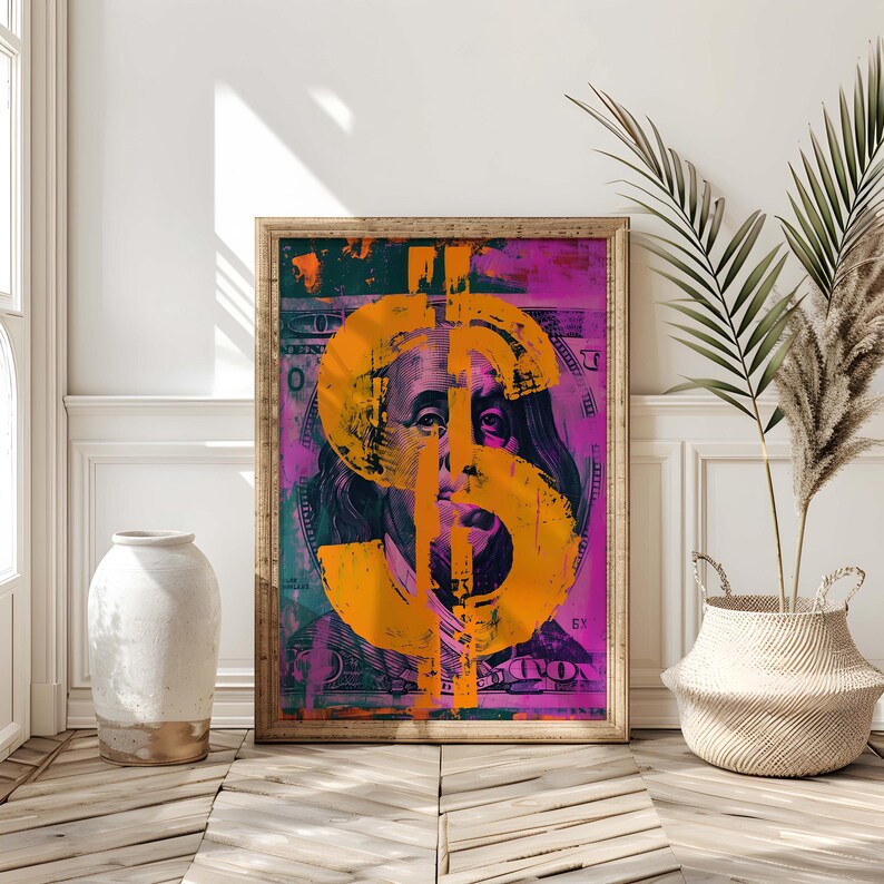 Graffiti Dollar Sign Pop Art Print: Modern Urban Wall Decor (digital ...