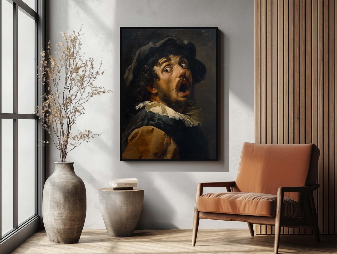 Dramatic Portrait Wall Art Historical Style Painting Expressive Face ...