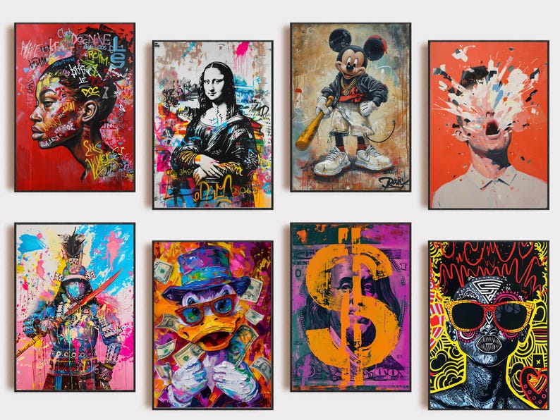 MEGA BUNDLE of 410 Pop Art Posters for Print - Urban Printable Wall Art ...