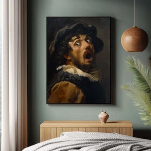 Dramatic Portrait Wall Art Historical Style Painting Expressive Face ...