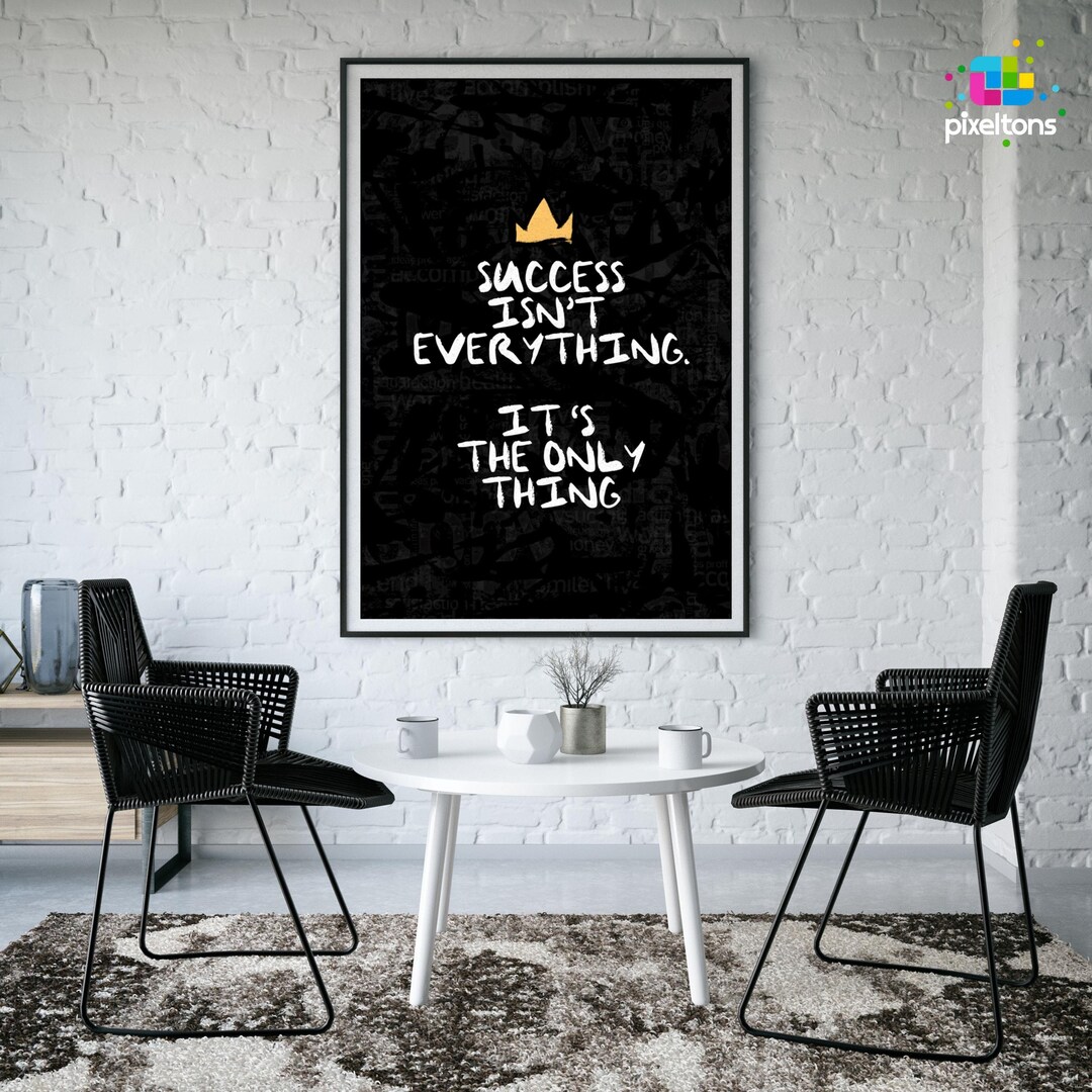Motivational Quote Print: Success Typography, Crown Design (digital ...