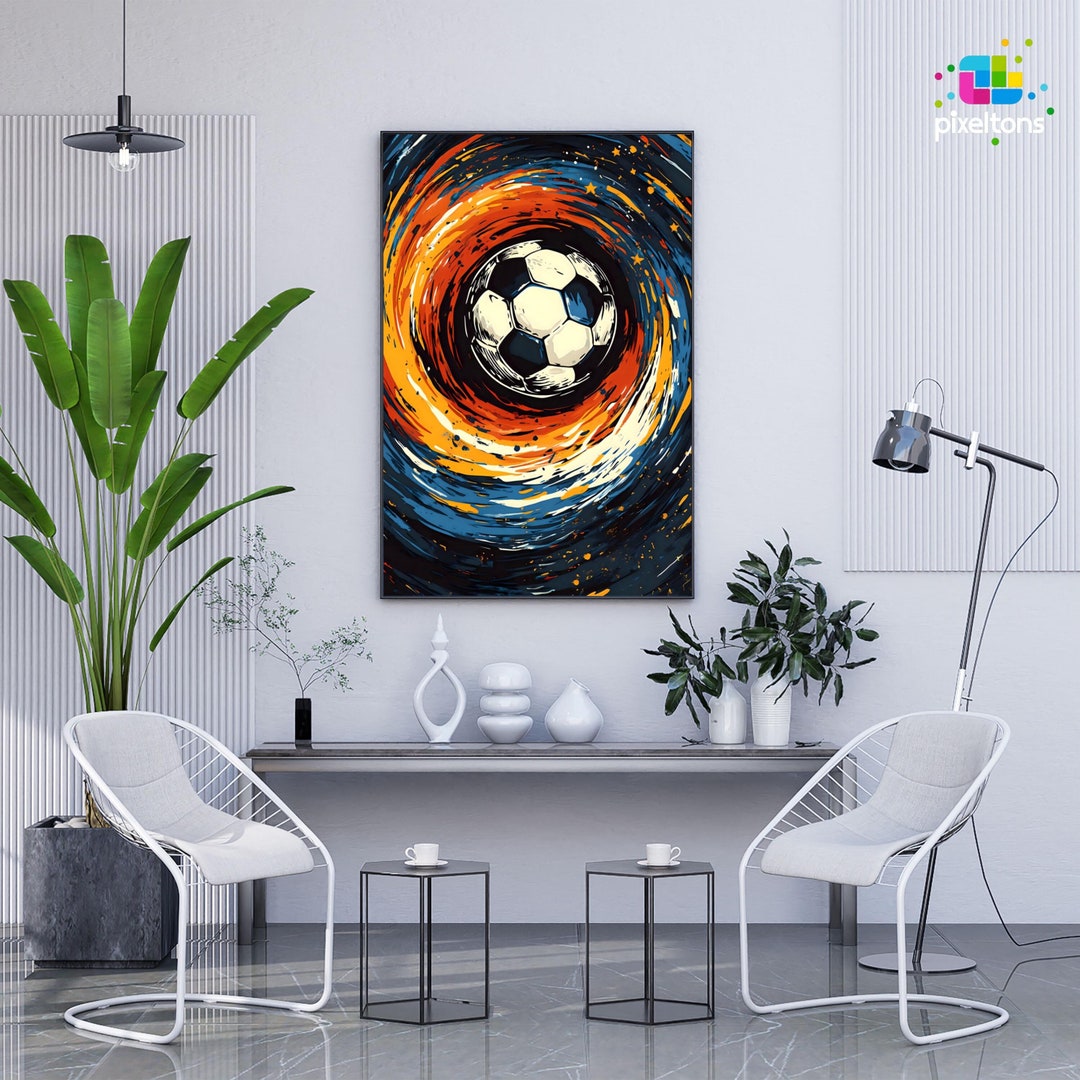 Football Abstract Art Sports Themed Wall Art Football Poster Colorful ...