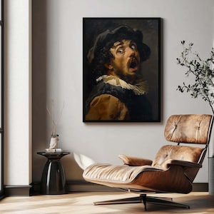 Dramatic Portrait Wall Art Historical Style Painting Expressive Face ...