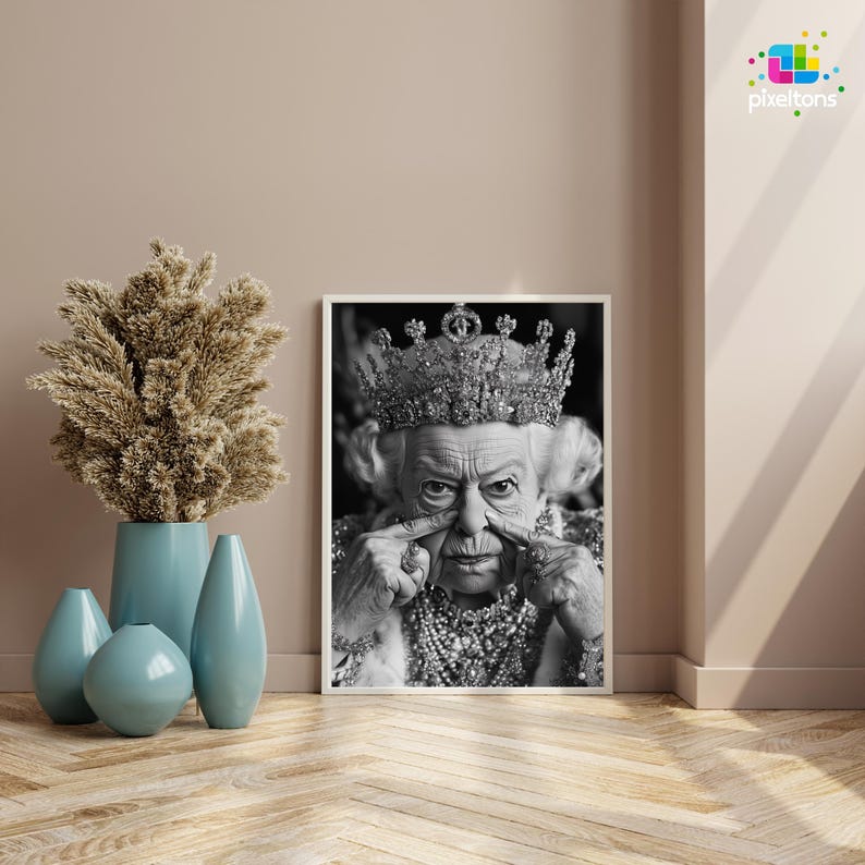 Humorous Royalty Wall Art Funny King and Queen Printable Portraits ...