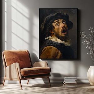 Dramatic Portrait Wall Art Historical Style Painting Expressive Face ...