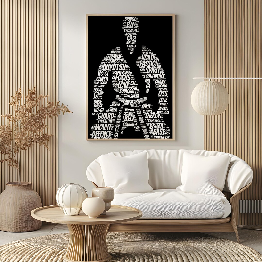 Jiu Jitsu Word Art Print BJJ Martial Arts Typography Poster ...