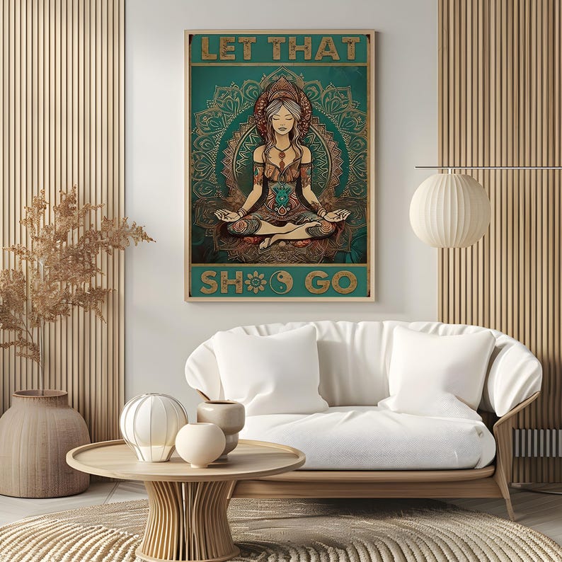 Meditation Boho Art Spiritual Wall Decor Print Zen Mindfulness Poster ...