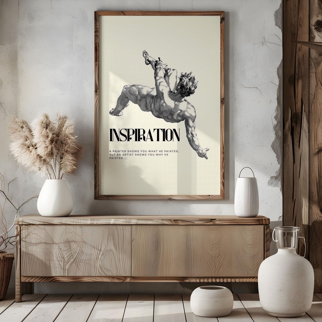 Inspiration Quote Wall Art Print Classical Figure Poster Motivational ...