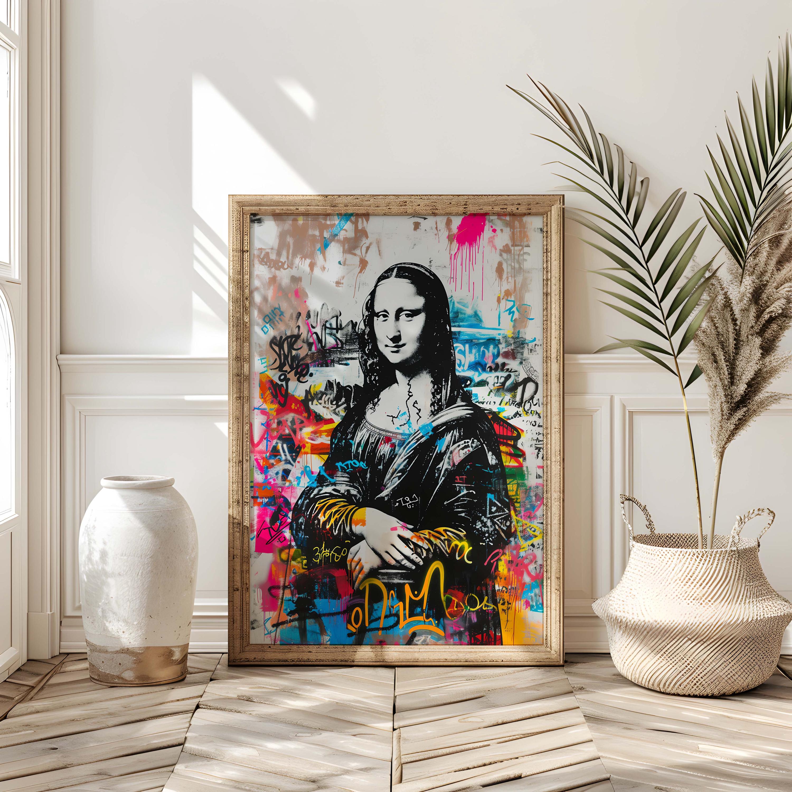 Graffiti Mona Lisa Wall Art Modern Street Art Poster Colorful Urban ...