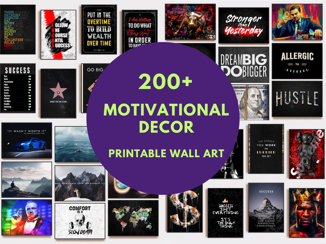 MEGA BUNDLE of 200 Motivational Wall Art Decor Inspirational Printable ...