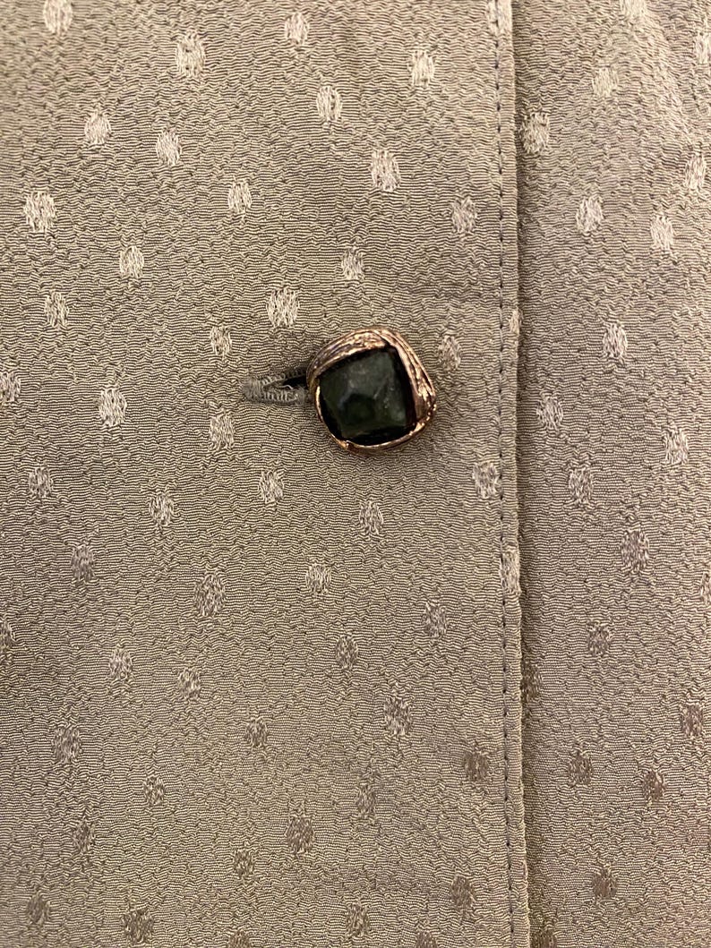Vintages 1970s Sage Green Blouse With Dark Green Stone Buttons - Etsy