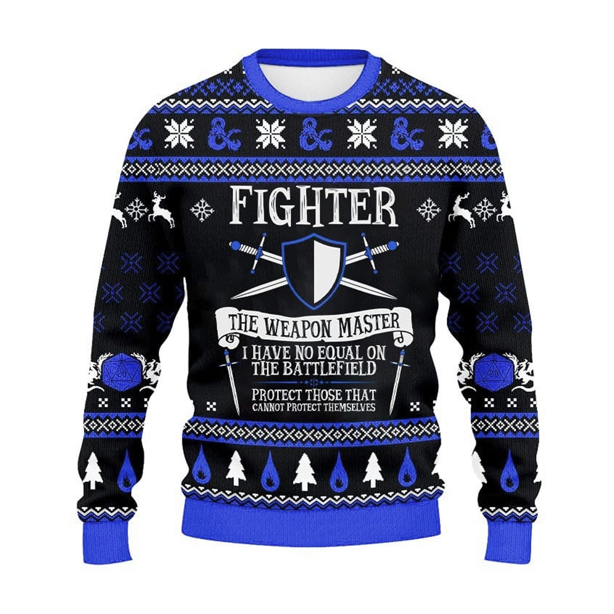 DND Dungeons & Dragons All Classes Collection Ugly Christmas Sweater ...