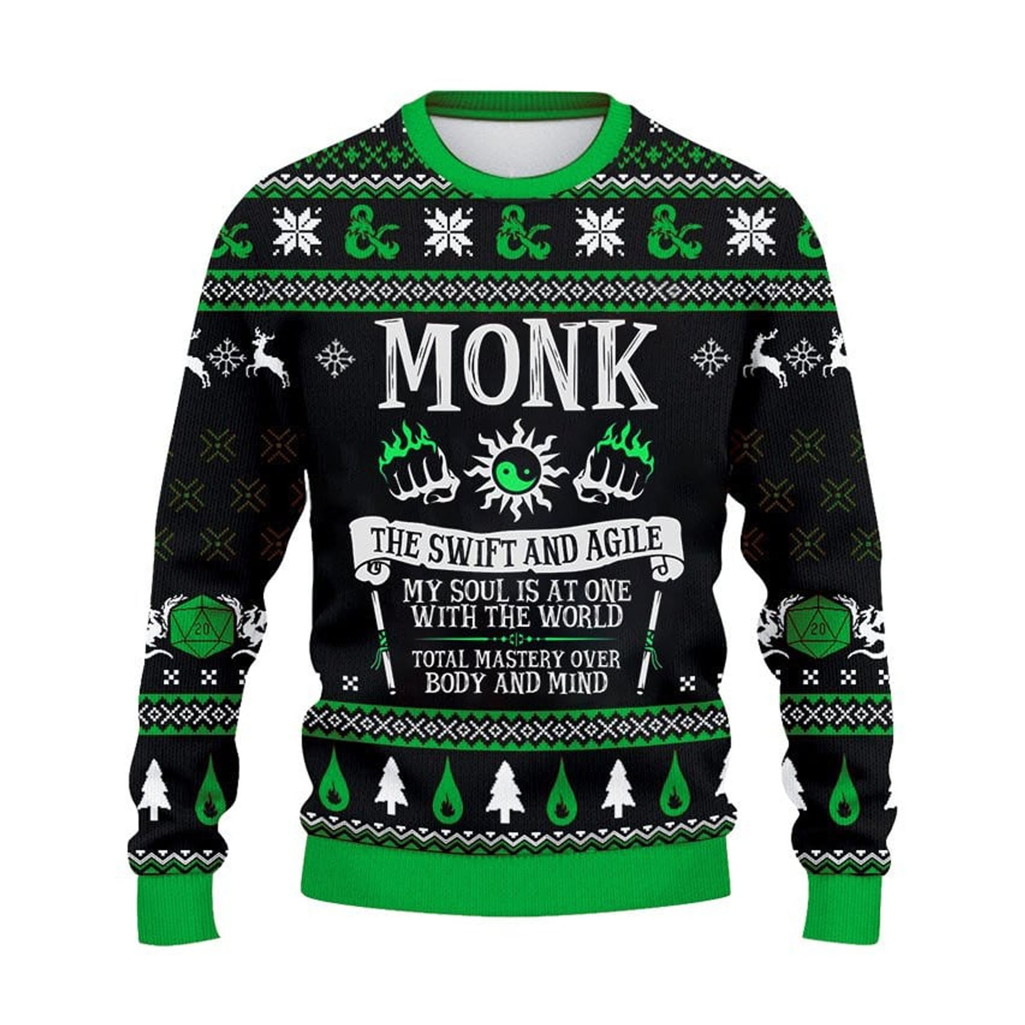 DND Dungeons & Dragons All Classes Collection Ugly Christmas Sweater ...