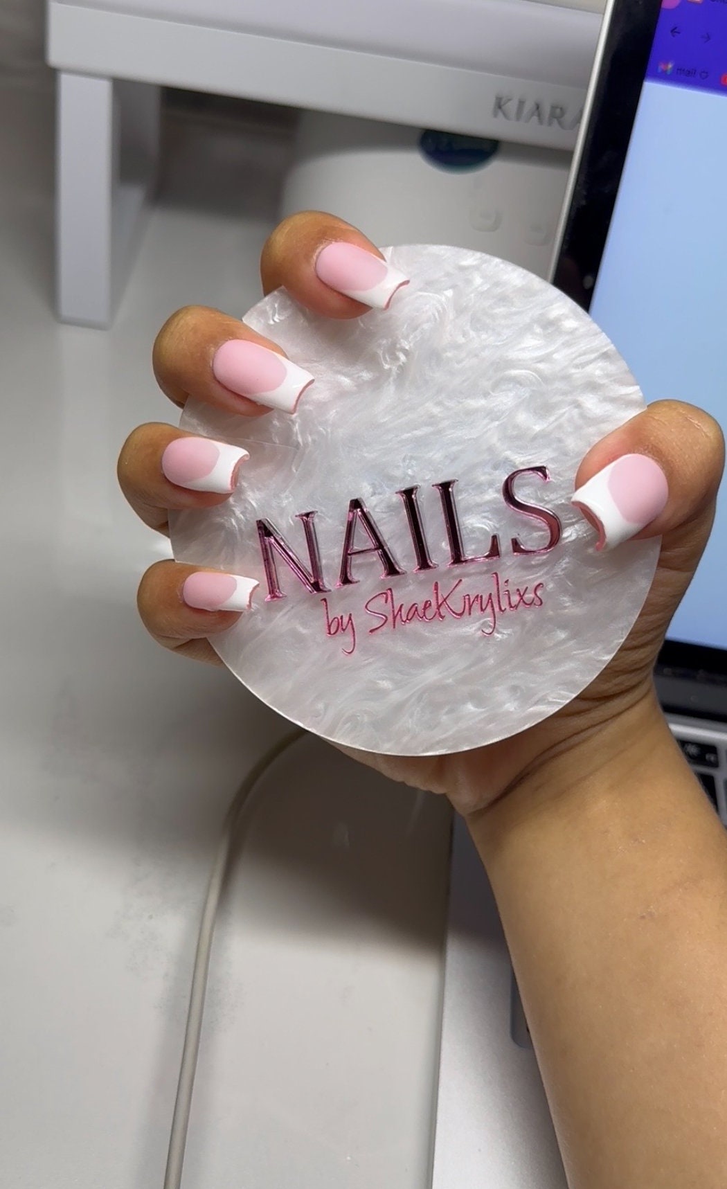 Personalized Nailfie Disc: Acrylic Photo Prop for Nail Artists - Etsy