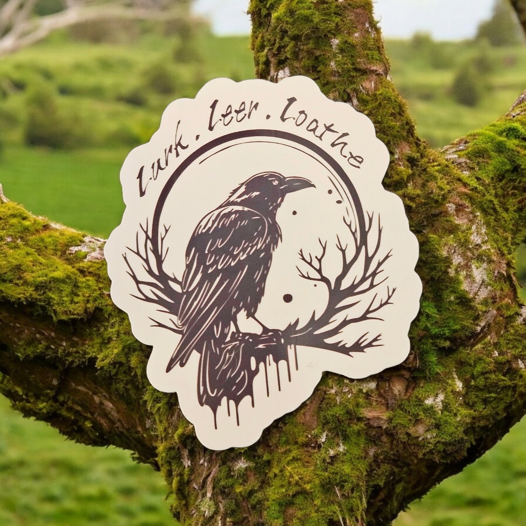 Sticker for Crow Sticker Gothic Laptop Sticker Crow Lurk Leer Loathe ...