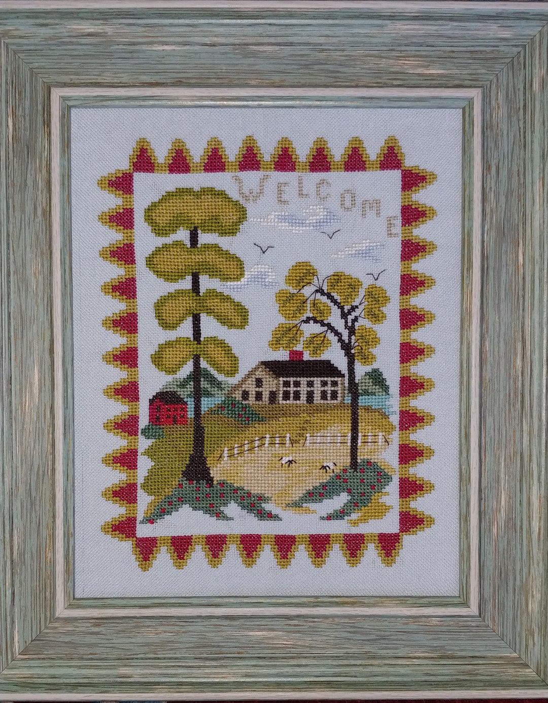 Homestead Welcome Counted Cross Stitch Pattern Design - Etsy