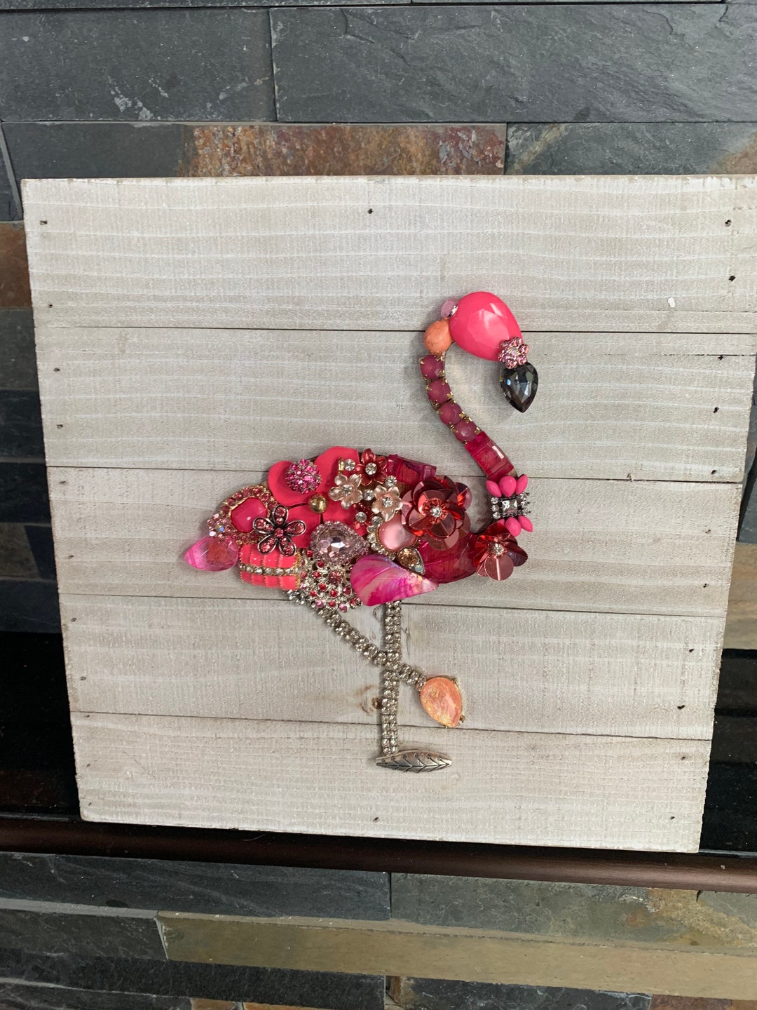 10x10 Flamingo Pallet Jewlery Art **READ DESCRIPTION** - Etsy